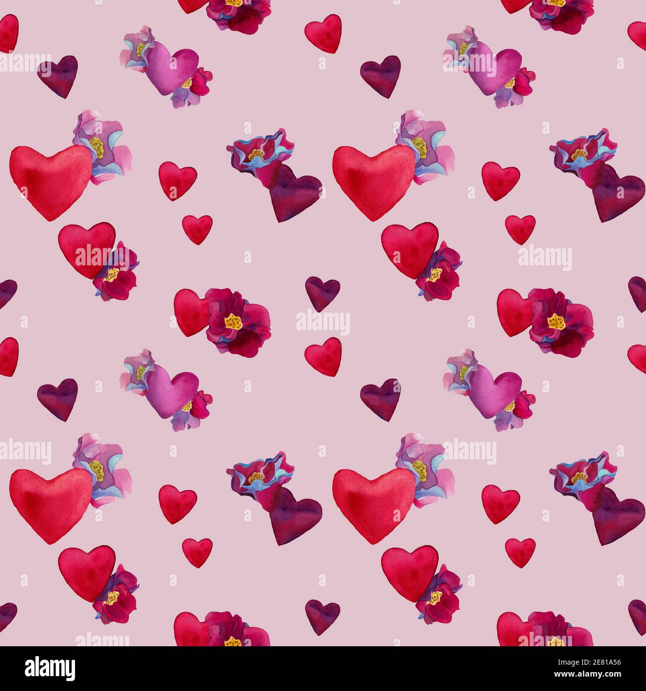 Valentine's day papers in shades of pink, red, purple, and blue ...