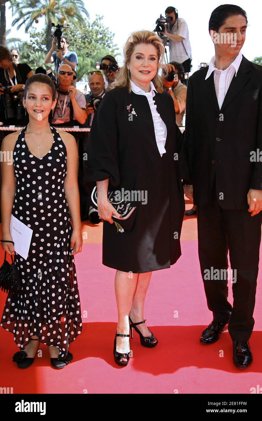 French actress Catherine Deneuve, Simon Abkarian and Gabrielle Lopes ...
