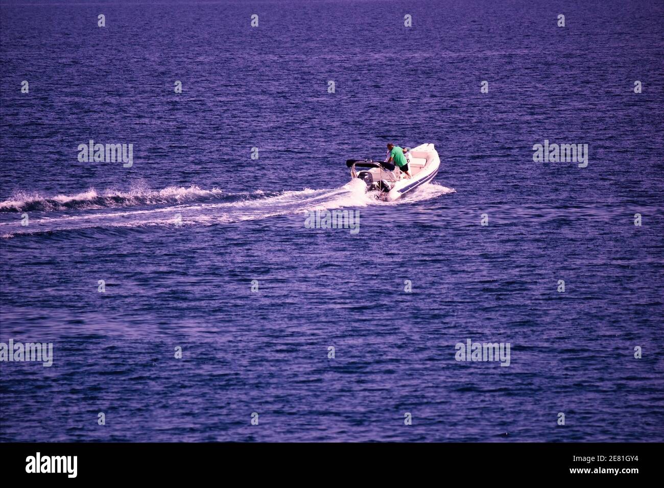 Kreta or Crete, Greece - September 10, 2017: A man riding on a jet ...