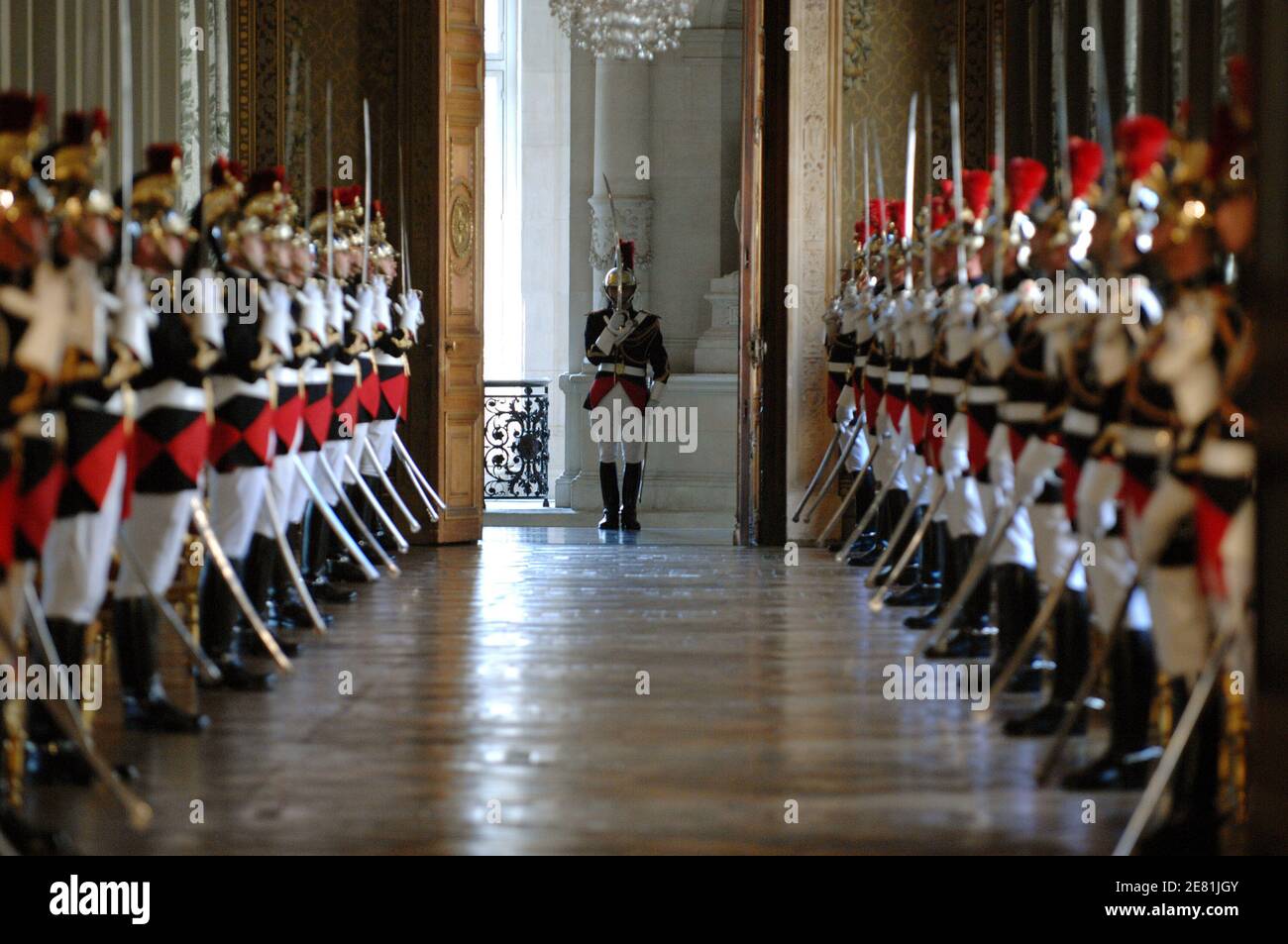 The 'Garde Republicaine' pictured at Paris' city hall, in Paris, France ...