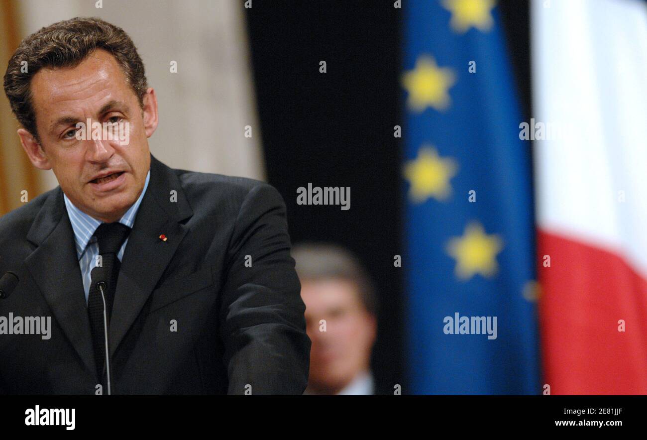 French President Nicolas Sarkozy attends the newly elected president's ...