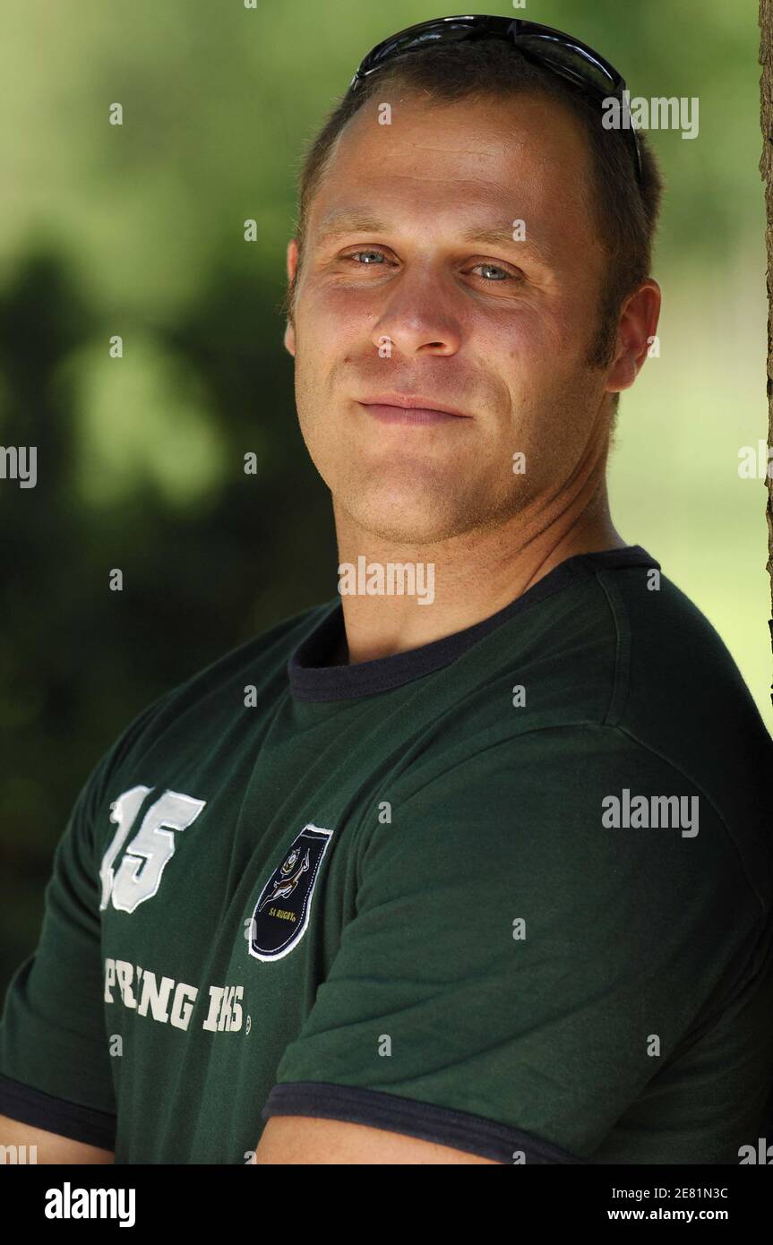 French athlete Nicolas Figere (hammer) during a private shooting ...