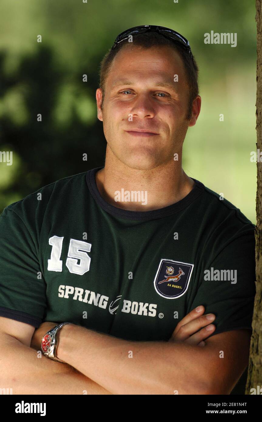 French athlete Nicolas Figere (hammer) during a private shooting ...