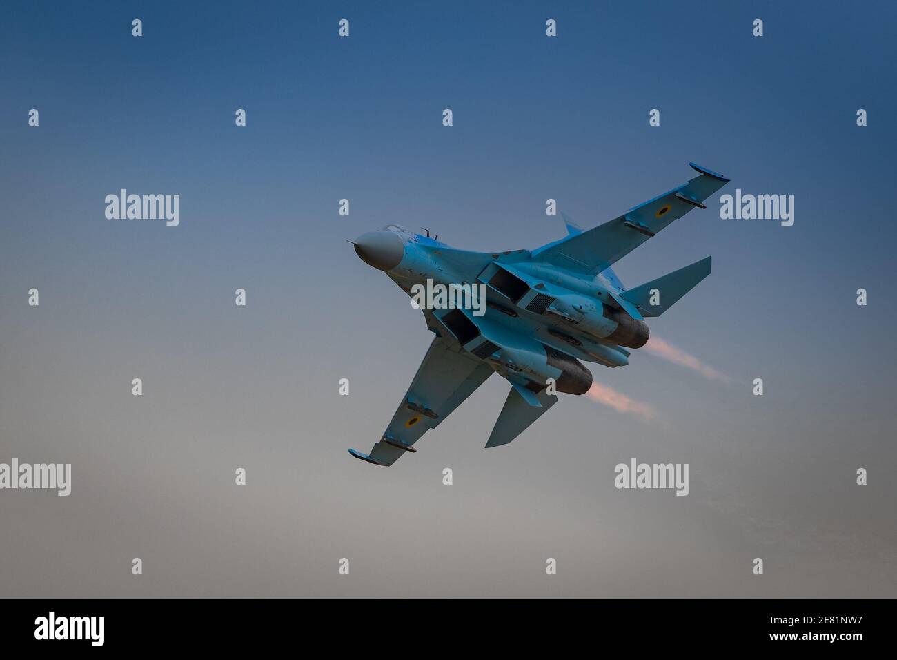 Fairford, UK - 15th July 2017: A Sukhoi Su-27 Flanker fighter aircraft ...