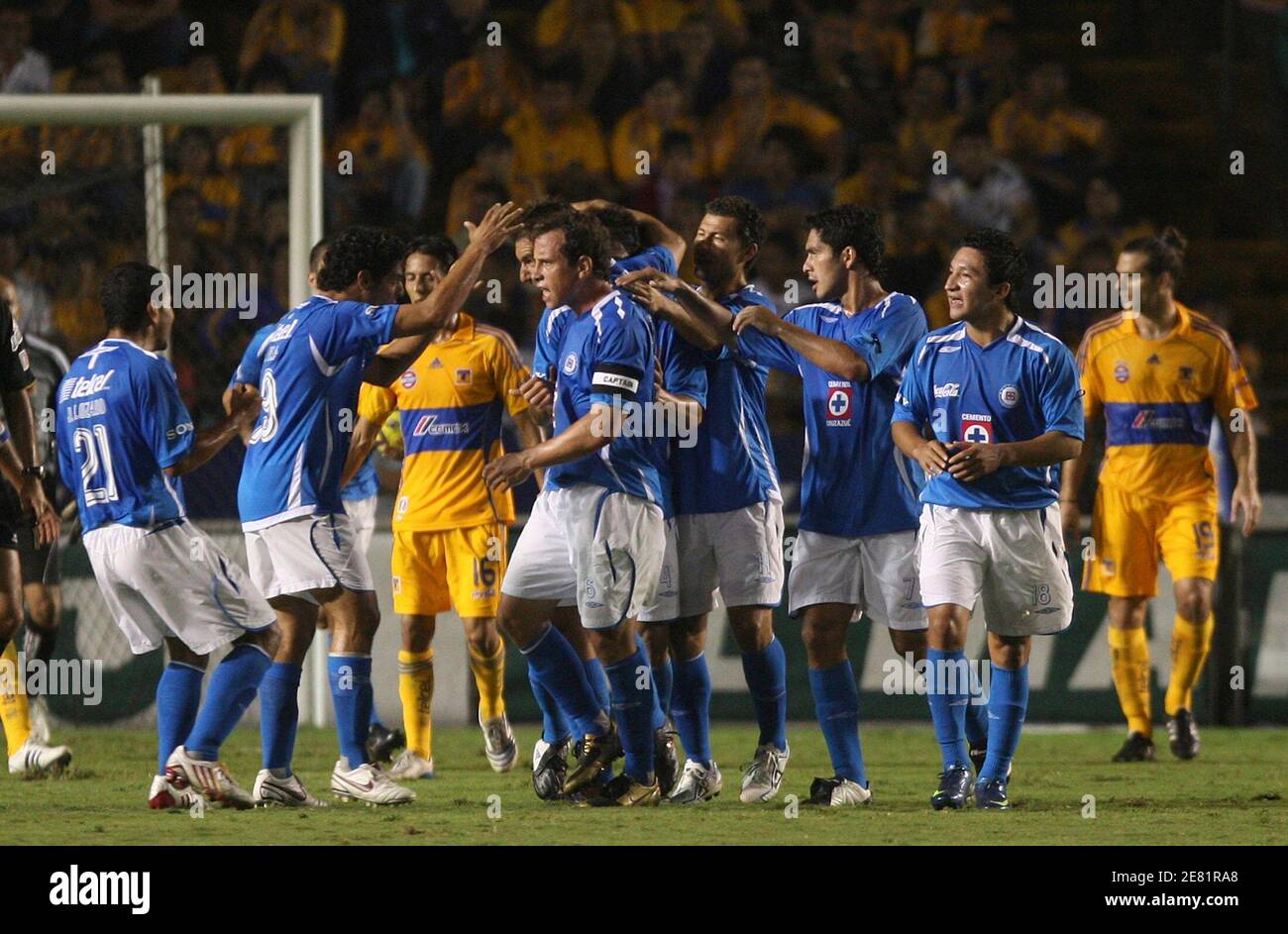 Cruz azul soccer players celebrate hi-res stock photography and images ...
