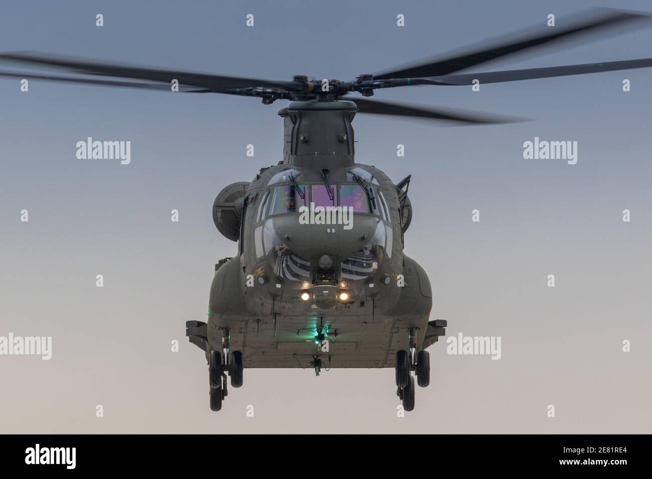Twin rotor helicopter in flight Stock Photo - Alamy