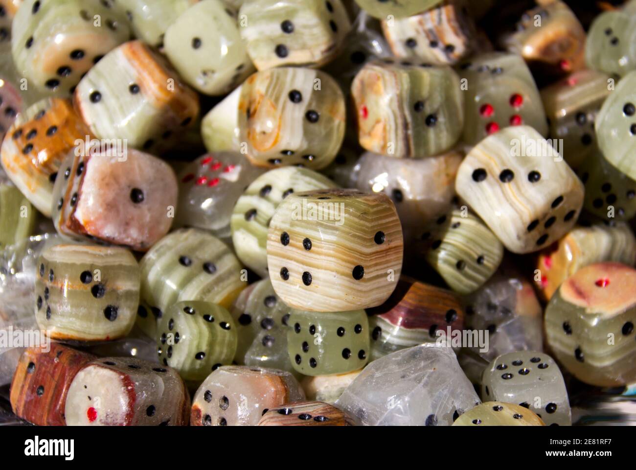 Dice made from mineral rock Stock Photo - Alamy
