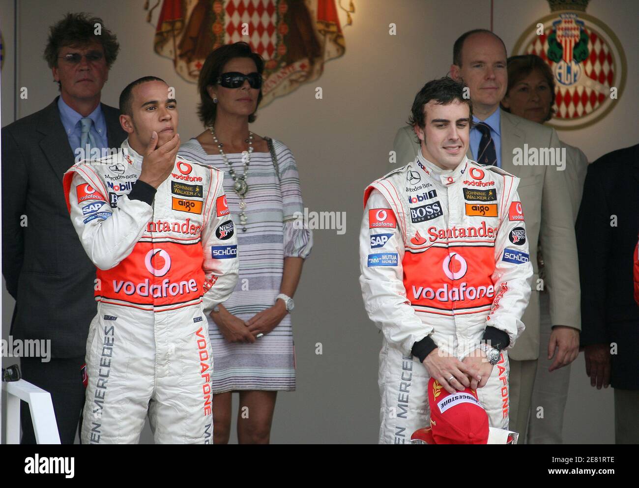 British Formula One pilot Lewis Hamilton of McLaren Mercedes and his ...