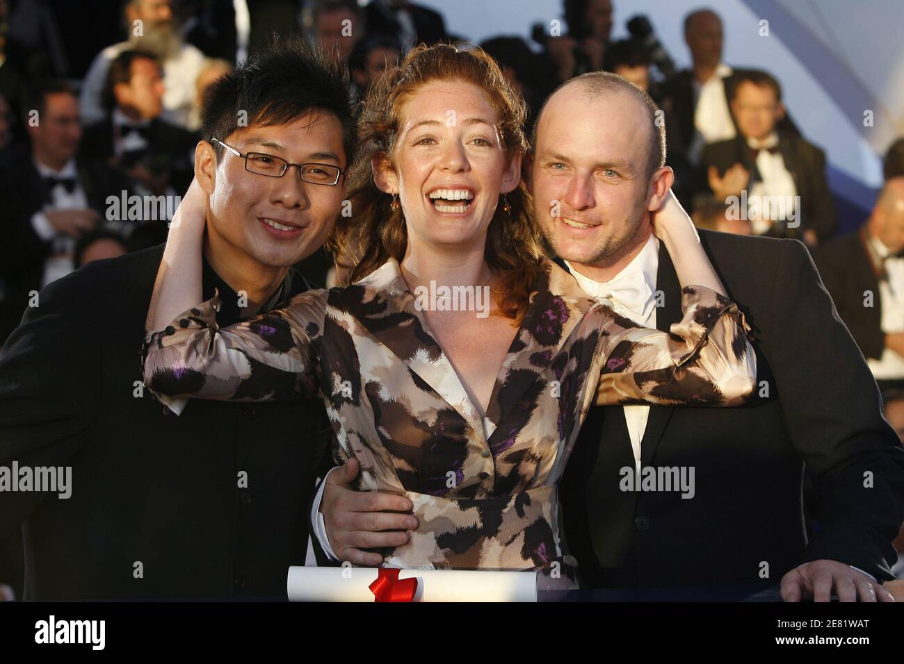 "Director Elisa Miller and friends pose during a photocall after being ...