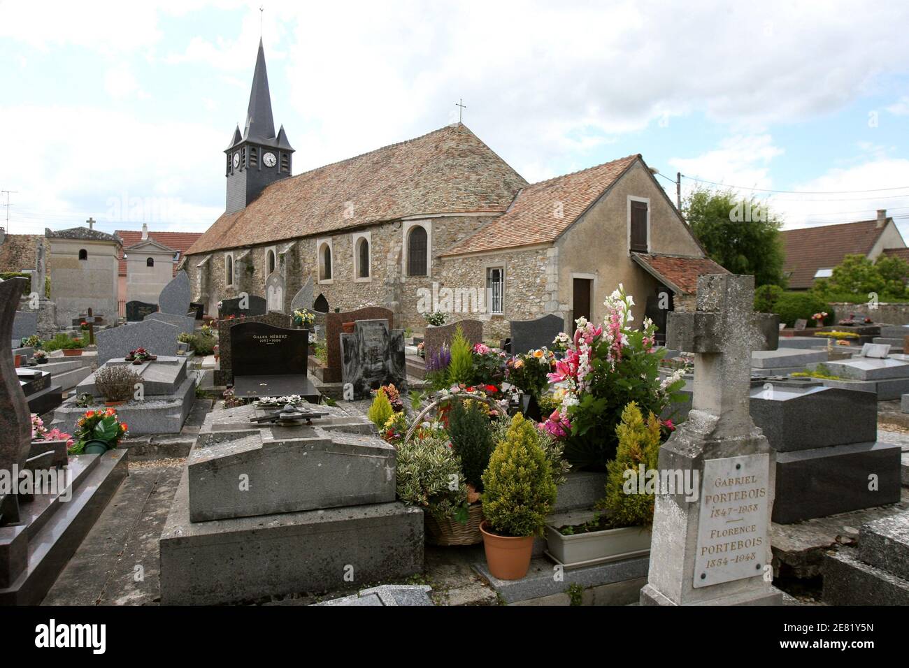 Grave of Austrian born actress Romy Schneider and her son David in the ...