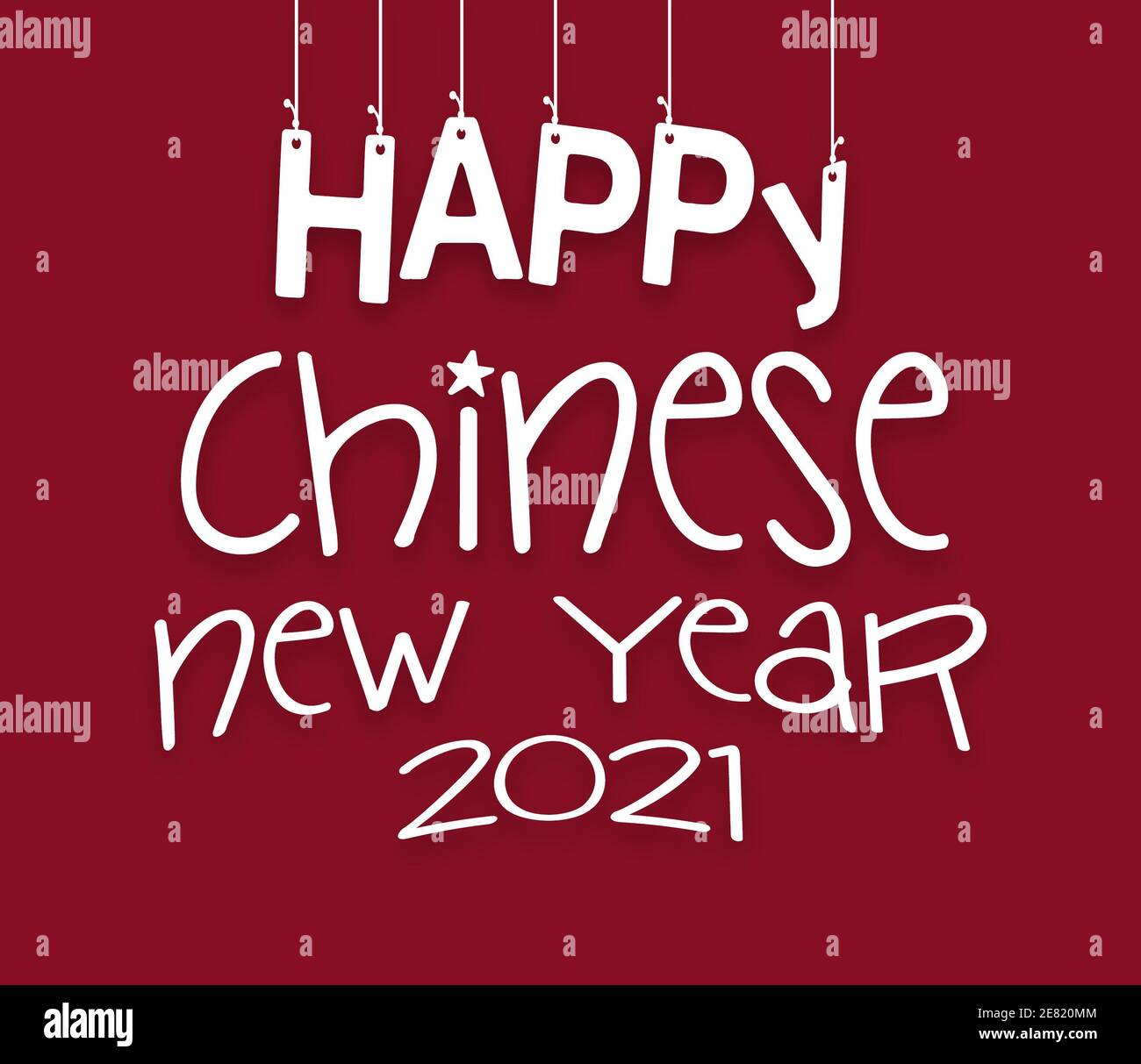 Happy Chinese New Year 2021 illustration picture with text inscription ...