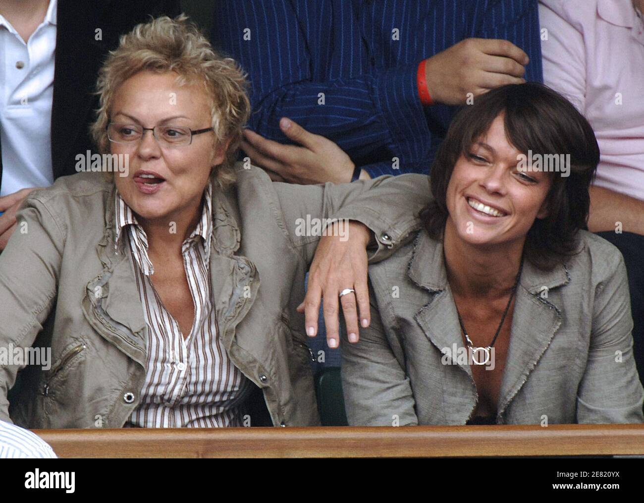 French humorist Muriel Robin and her girlfriend Anne attend the Tennis ...