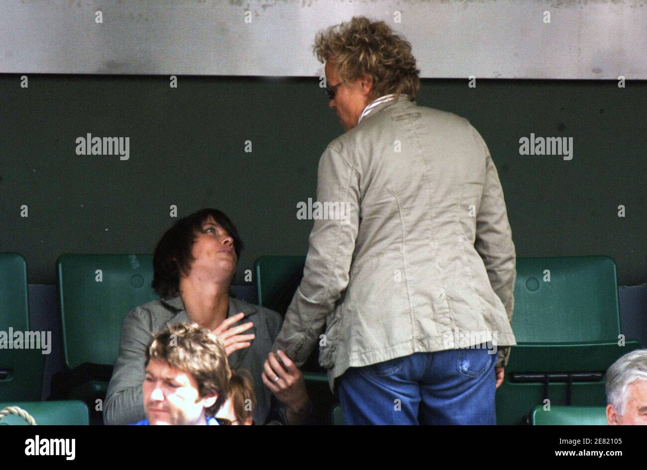 French humorist Muriel Robin and her girlfriend Anne attend the Tennis ...