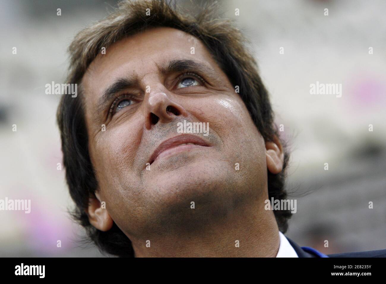 Stade Francais's president Max Guazzini during the Rugby Top 14 ...
