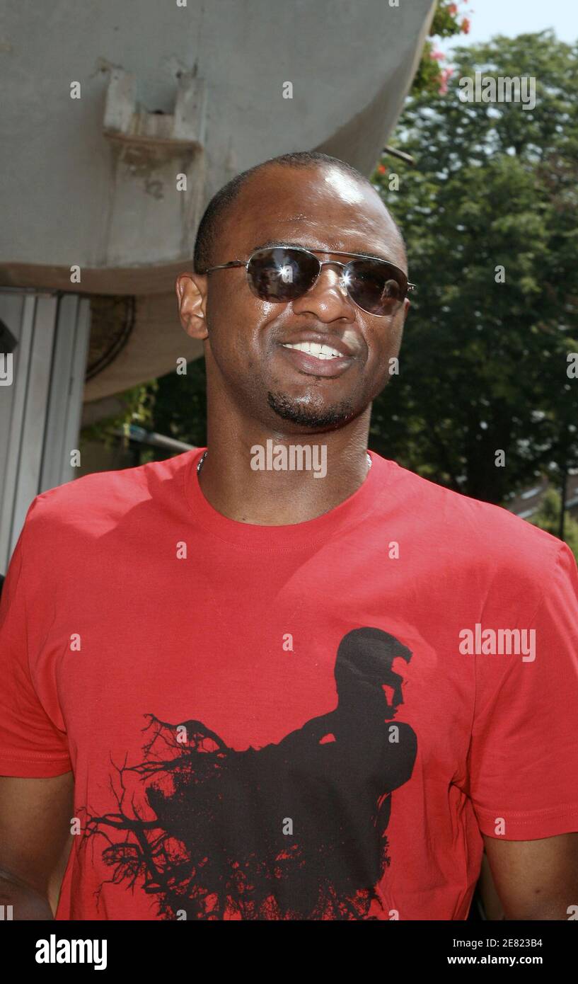 Patrick Vieira poses in the 'Village', the VIP area of the French Open ...