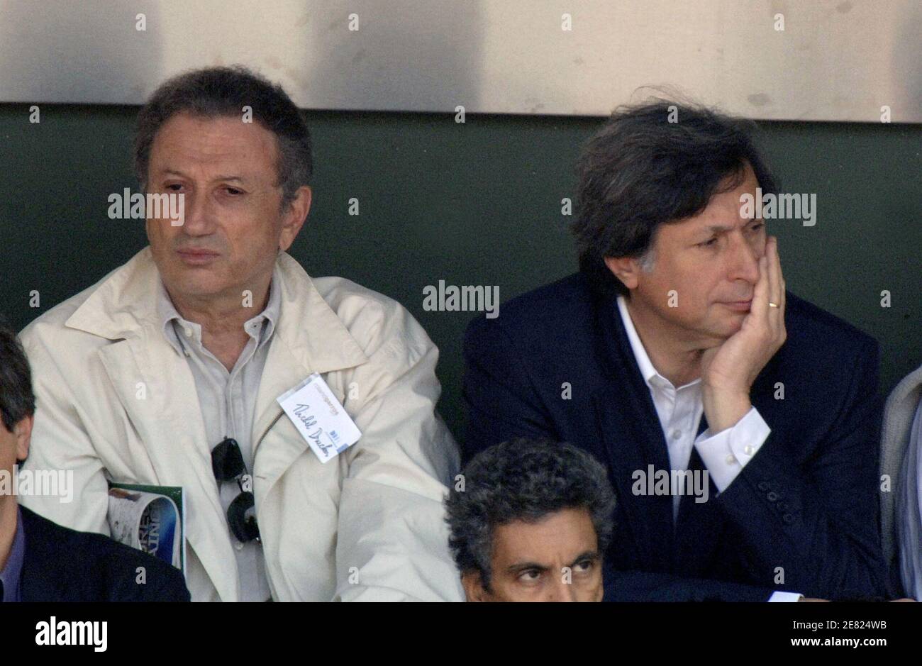 French tv presenter Michel Drucker and Patrick de Carolis attend the ...