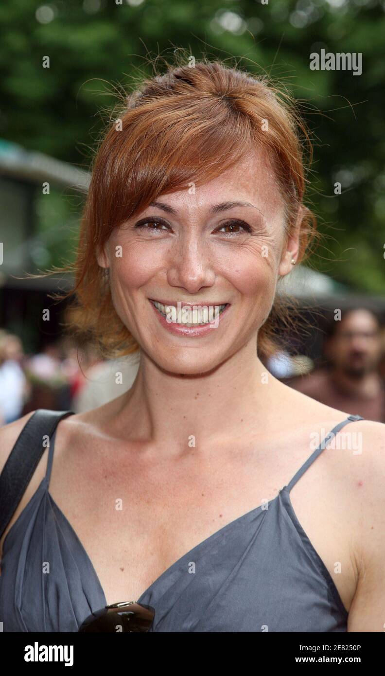 French TV presenter Frederique Courtadon poses in the 'Village', the ...