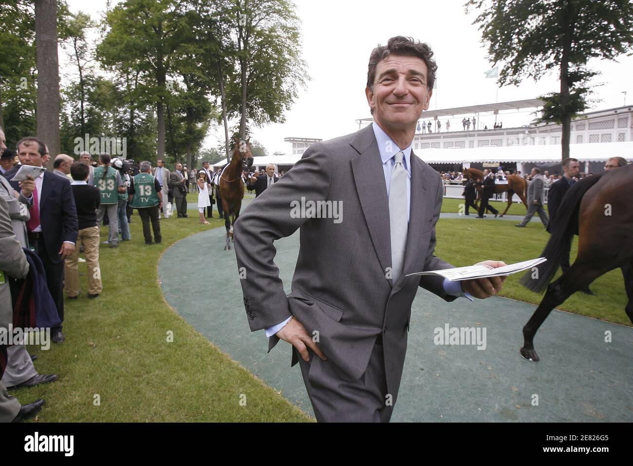 French Baron Edouard de Rotschild attends the Famous Jockey-Club race ...
