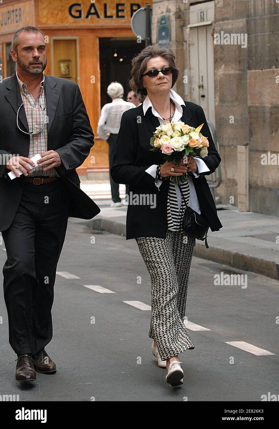 French actress Macha Meril arrives at the Funeral mass for French actor ...