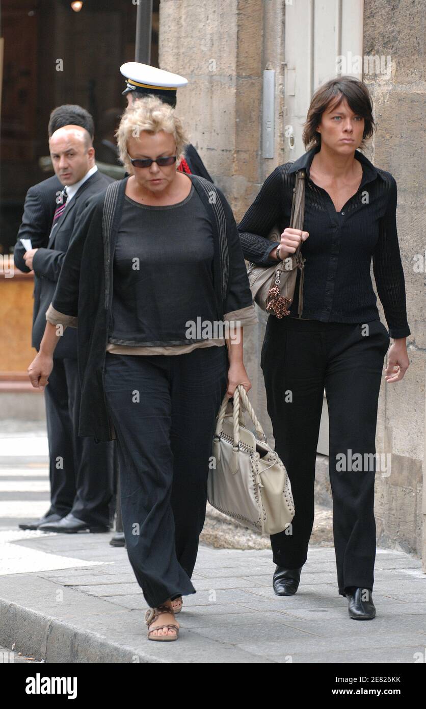 French humorist Muriel Robin and her girlfriend Anne arrive at the ...