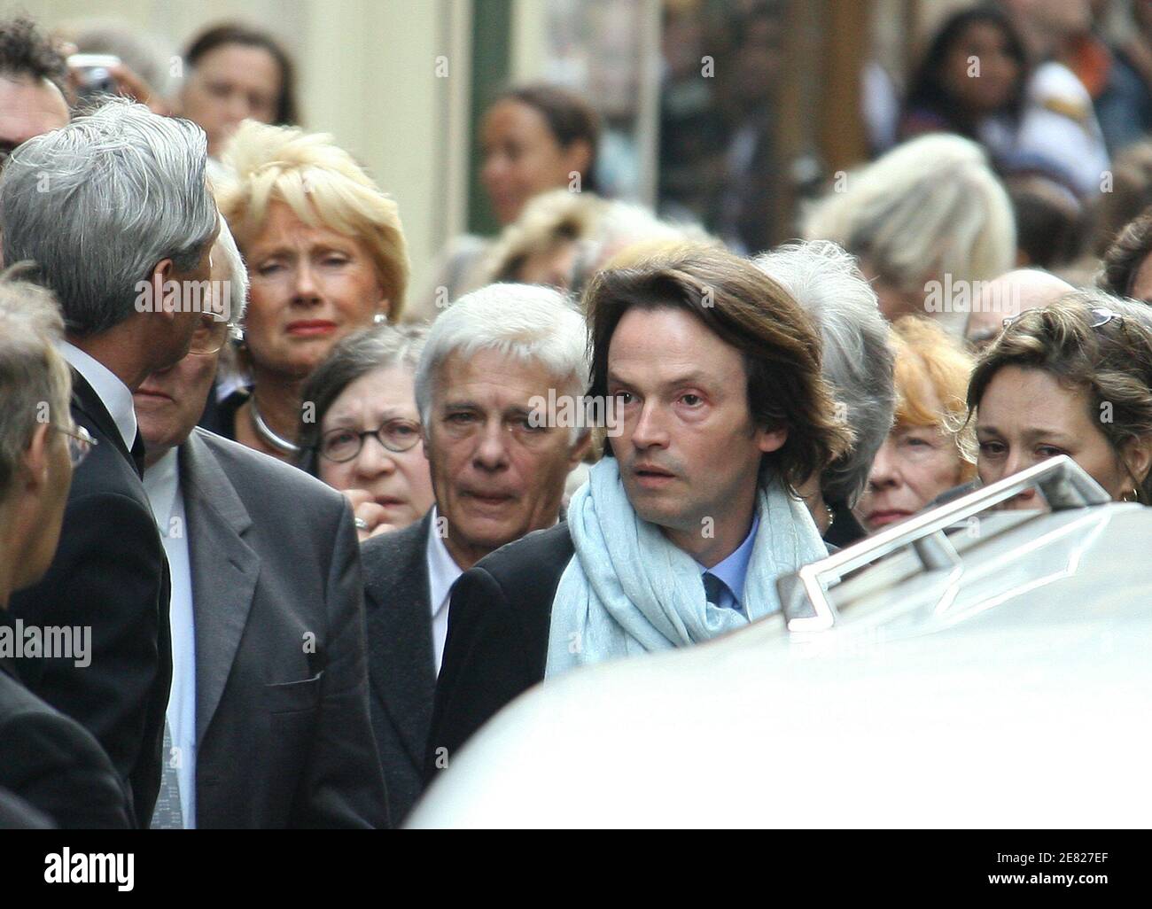 Bruno Finck arrives at the funeral mass for his partner, French actor ...