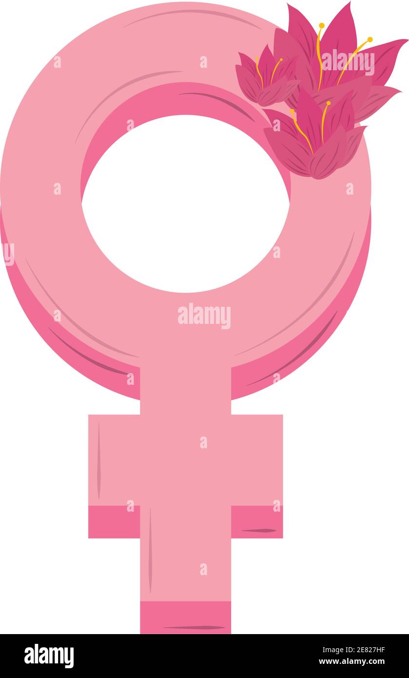 womens day pink gender female and flowers design vector illustration ...