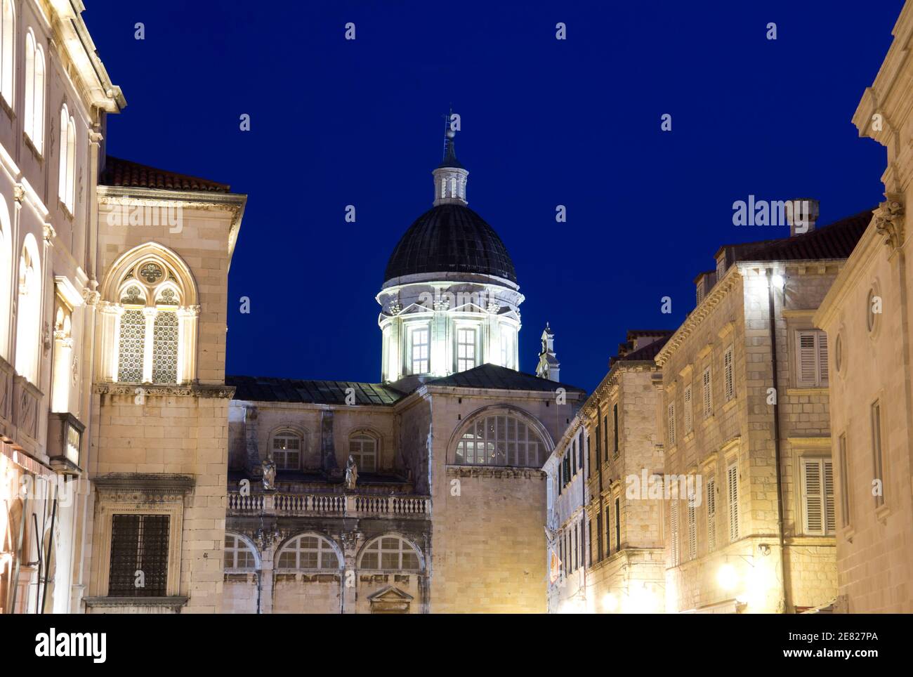 Dubrovnik , Croatia, night view Stock Photo - Alamy