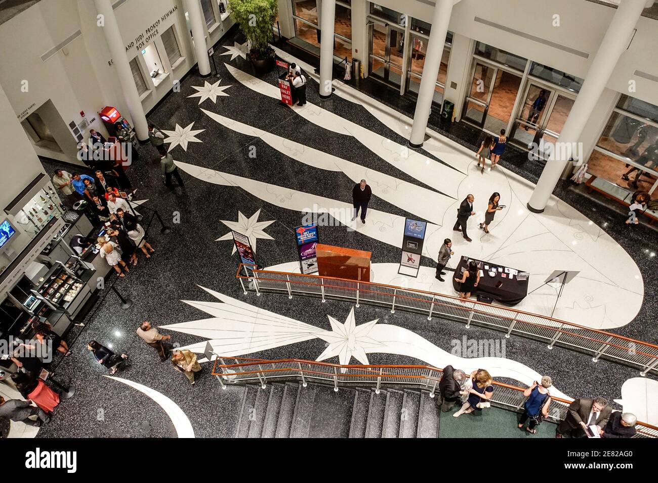 Night view of the entrance lobby of the Sanford and Dolores Ziff Ballet ...