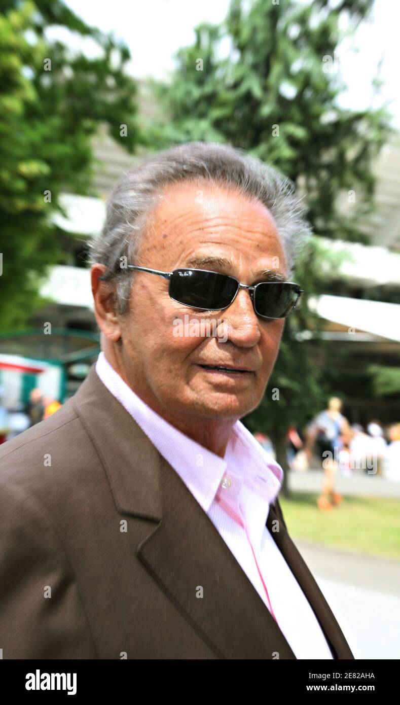 Actor Roger Hanin arrives in the 'Village', the VIP area of the French ...