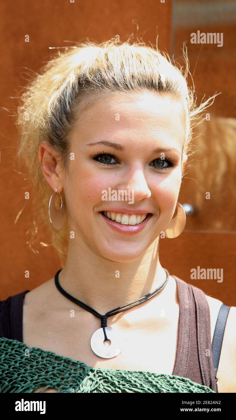 French singer Lorie arrives in the 'Village', the VIP area of the ...