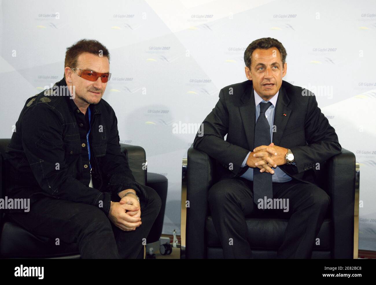 Irish pop band U2 frontman Bono meets with French president Nicolas ...