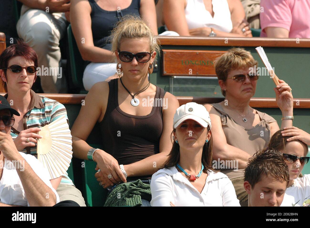 French singer Lorie attends the quarter-final of the Tennis French Open ...