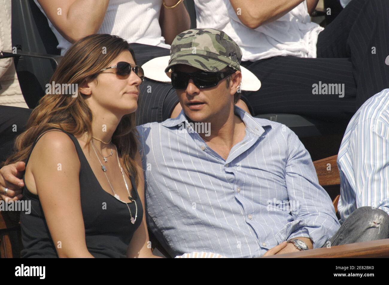French singer David Hallyday and his wife Alexandra Pastor attend the ...
