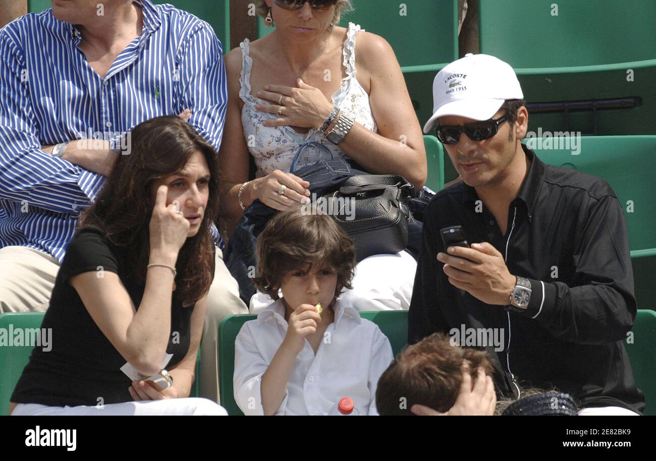 French actor Pascal Elbe and family attend the French Open quarter ...