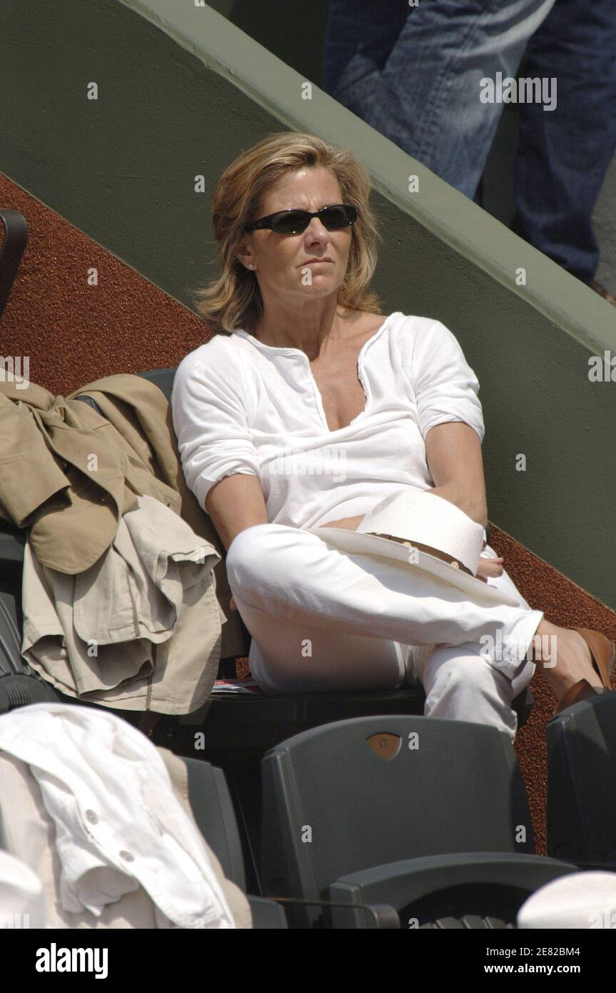 French Tv presenter Claire Chazal attends the French Open quarter-final ...