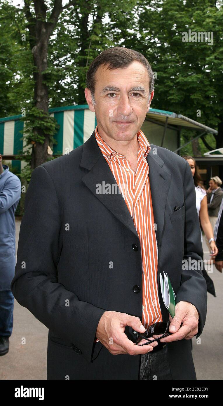 French actor Christophe Malavoy arrives in the 'Village', the VIP area ...