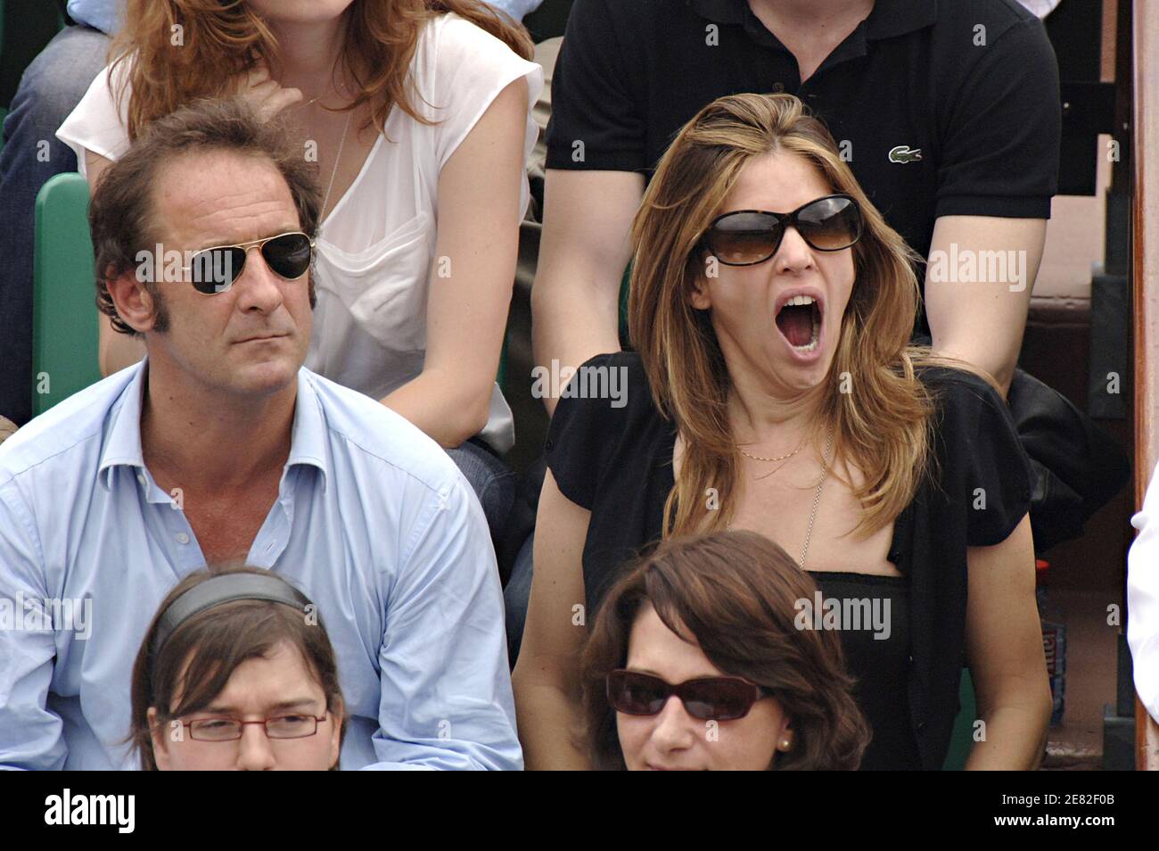 Actor Vincent Lindon and his girlfriend Caroline attend the Men Semi ...