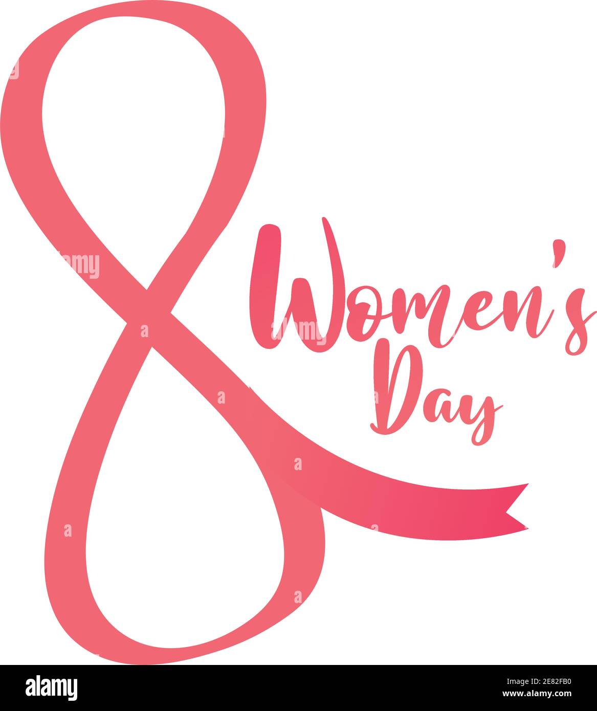 womens day ribbon shaped 8 template white background vector ...