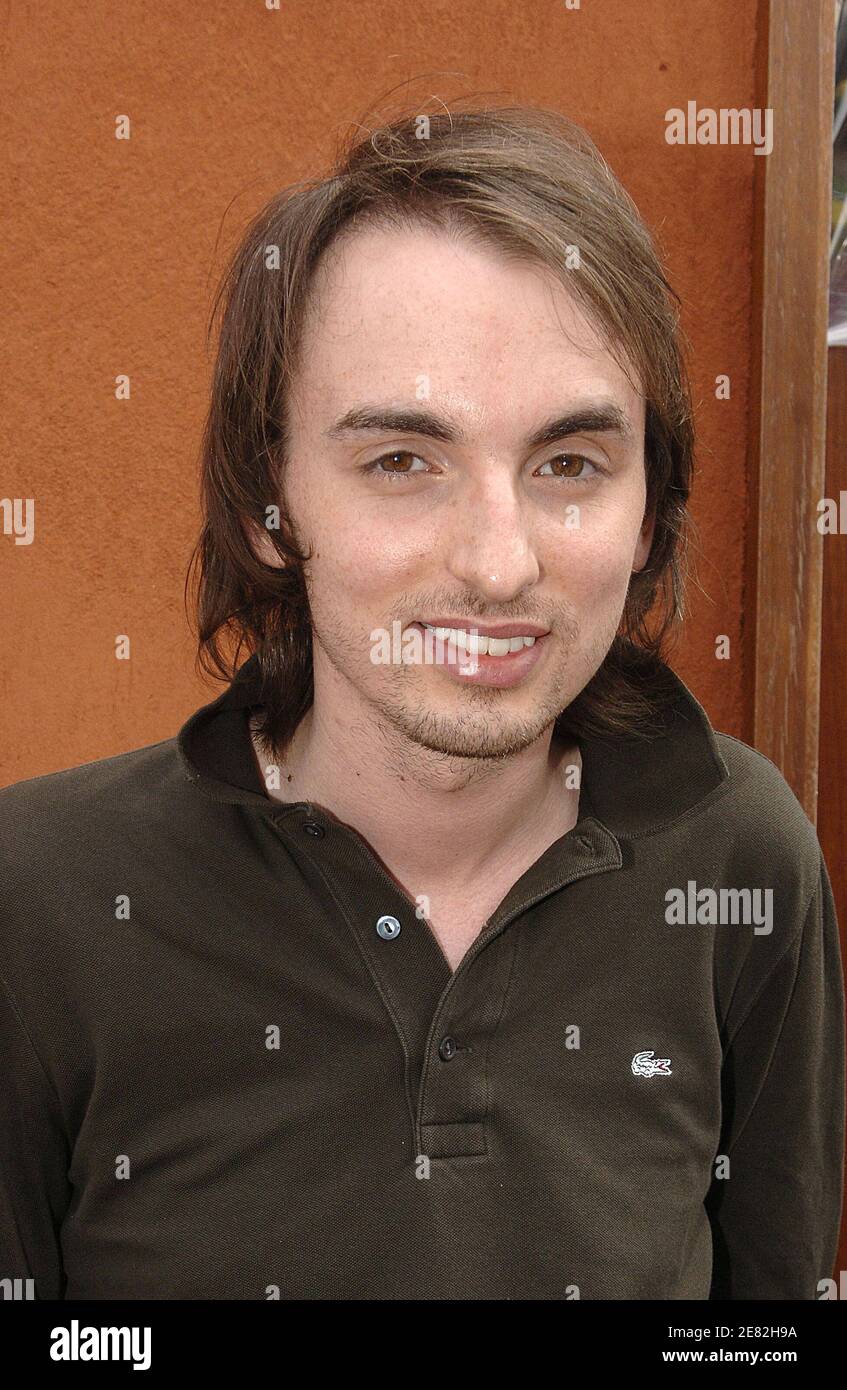 French Singer Christophe Willem arrives in the 'Village', the VIP area ...