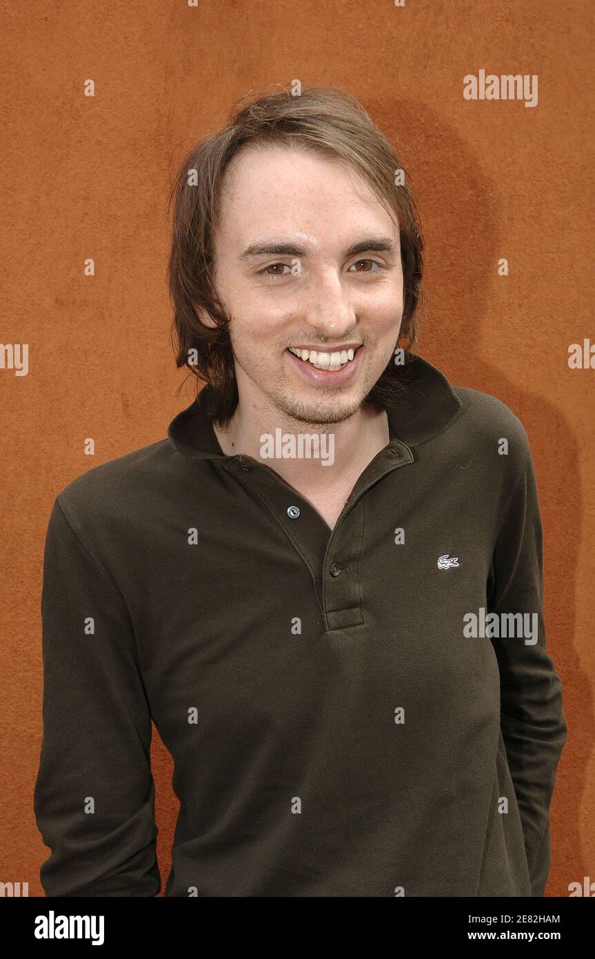 French Singer Christophe Willem arrives in the 'Village', the VIP area ...