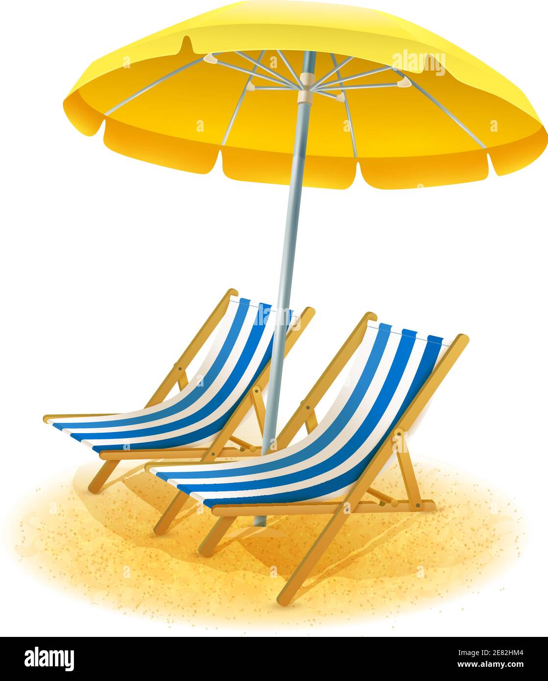 Beach Umbrella And Chair Cartoon