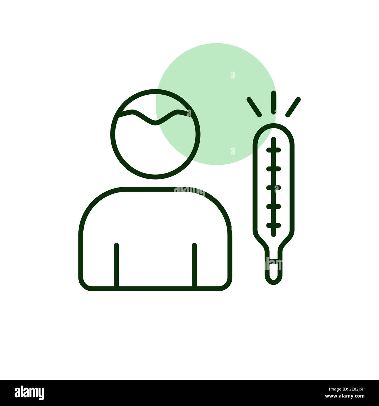 Fever High temperature vector icon. Covid sign. Graph symbol for ...