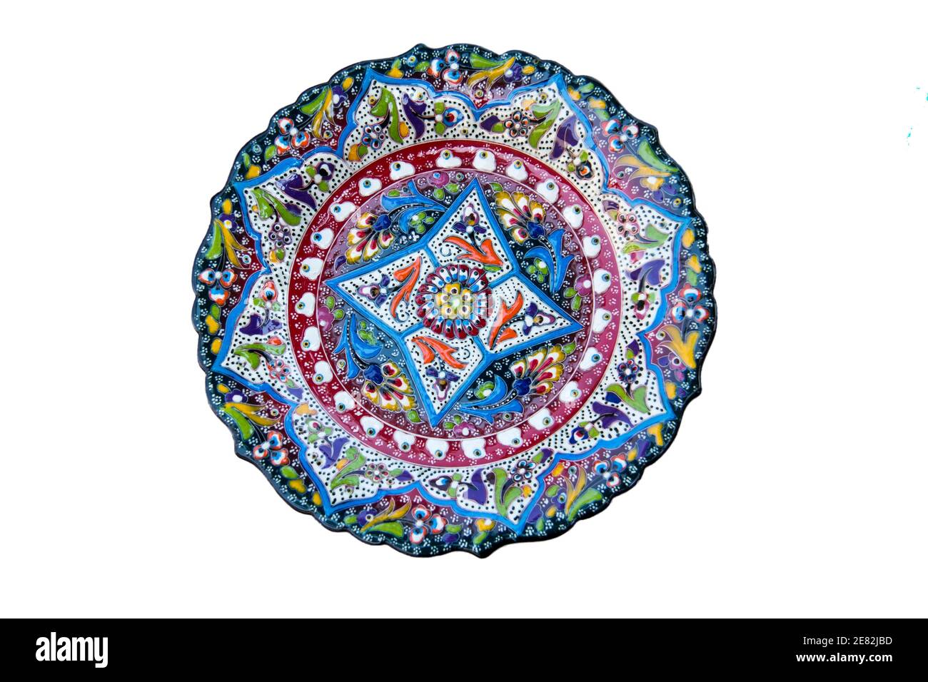 Turkish tile plate - isolated Stock Photo - Alamy