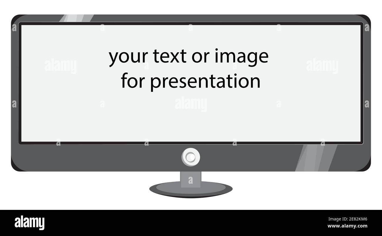 ultrawide, wide monitor icon, desktop, vector image for article ...