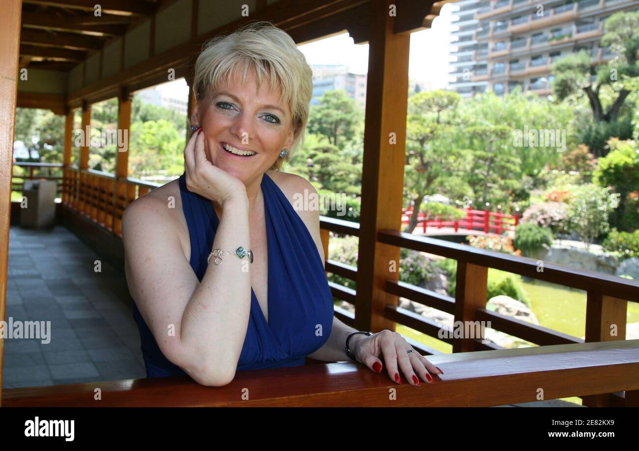 US actress Alison Arngrim poses in Japanese garden during the '47th ...