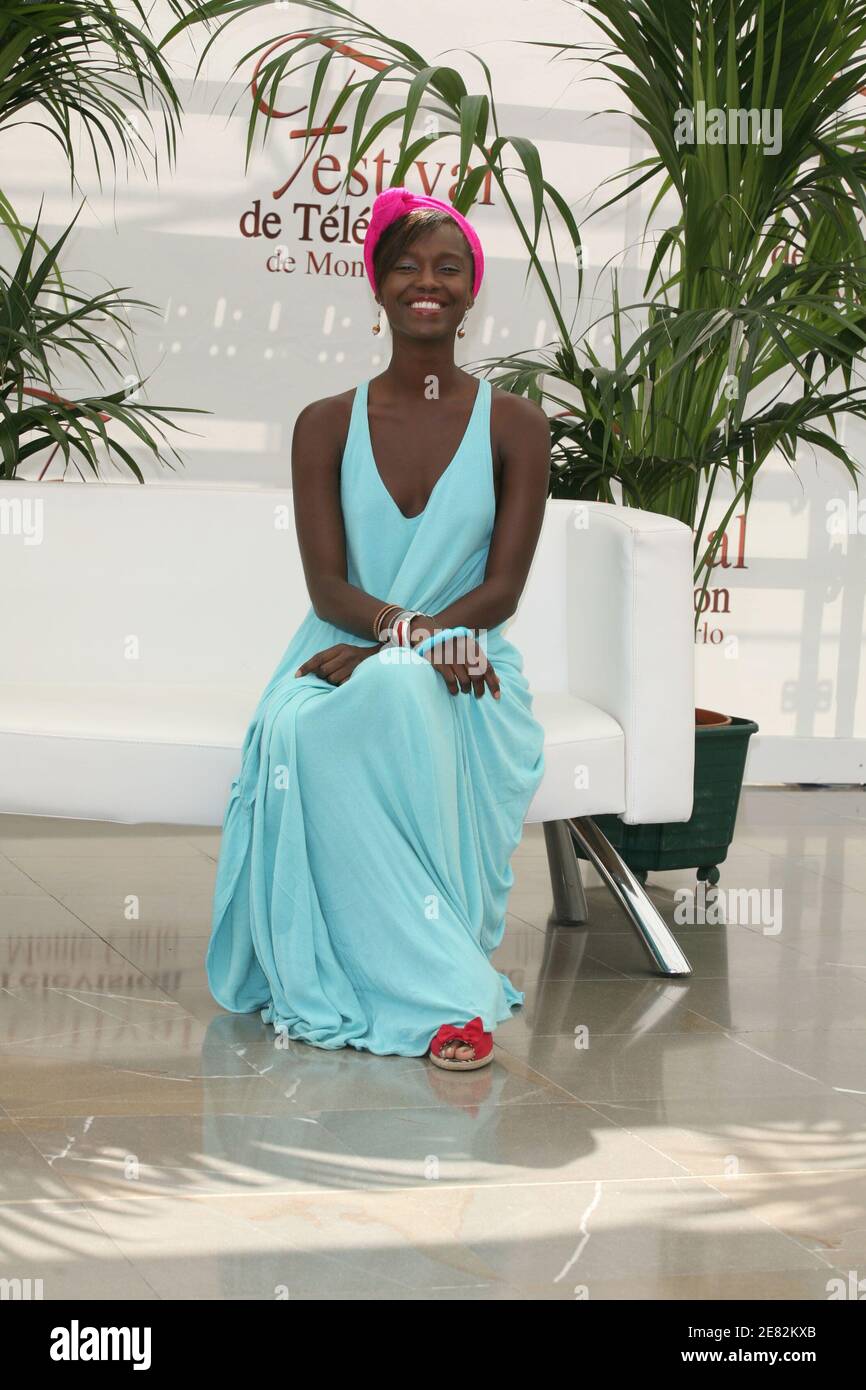 Actress Fatou N'Diaye poses for pictures on Grimaldi forum during the ...