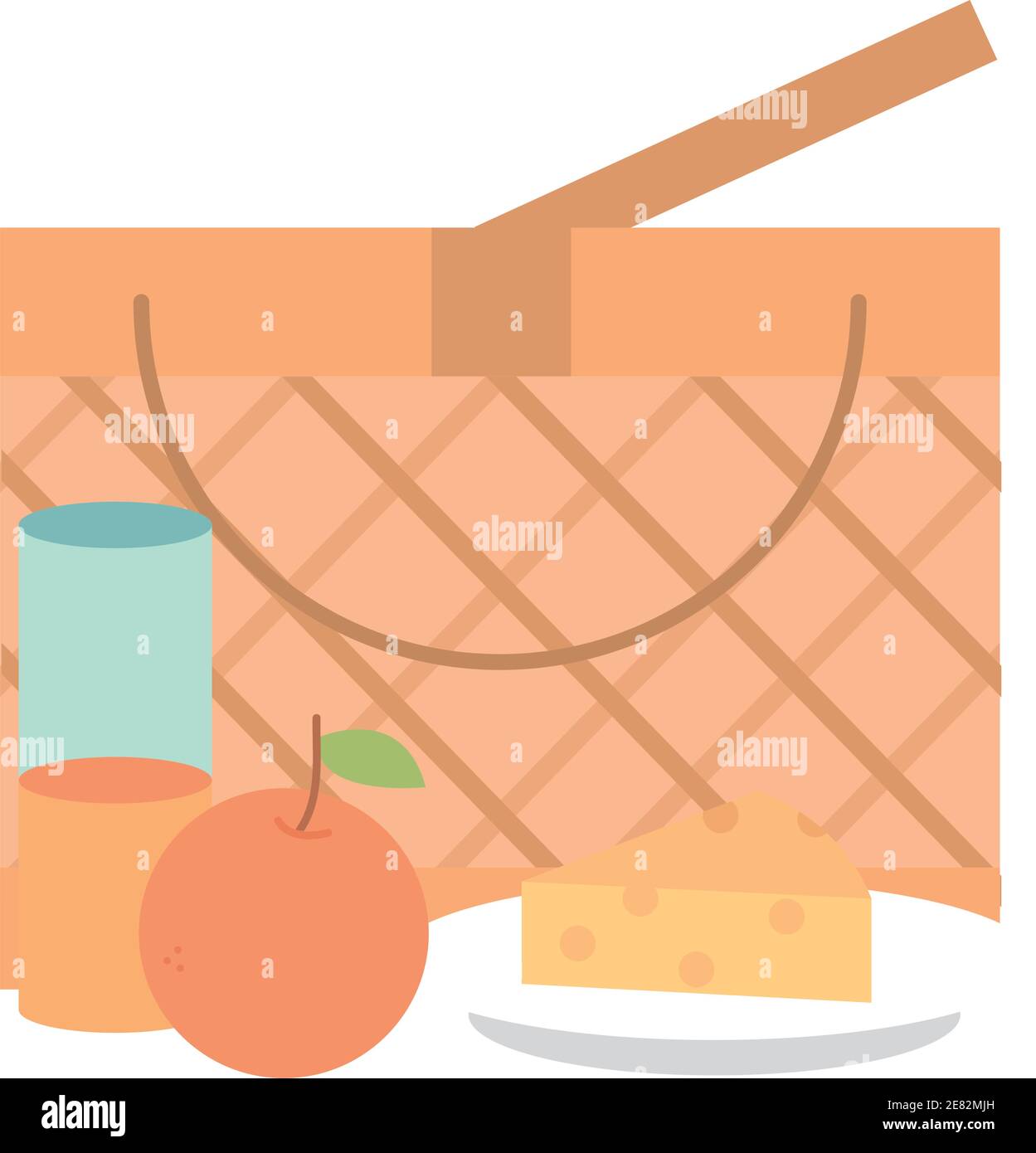 Open picnic basket Stock Vector Images - Alamy