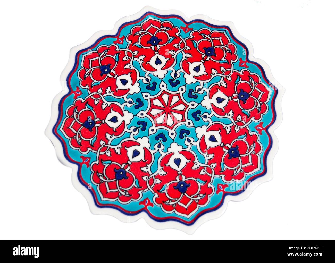 Turkish tile plate - isolated Stock Photo - Alamy