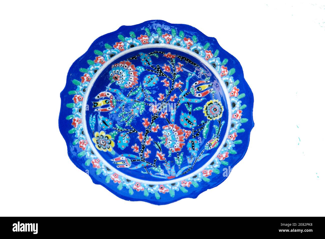 Turkish tile plate - isolated Stock Photo - Alamy