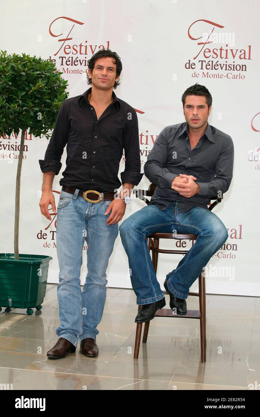 Filip Nikolic and Anthony Dupray of the French TV show 'Navarro' pose ...